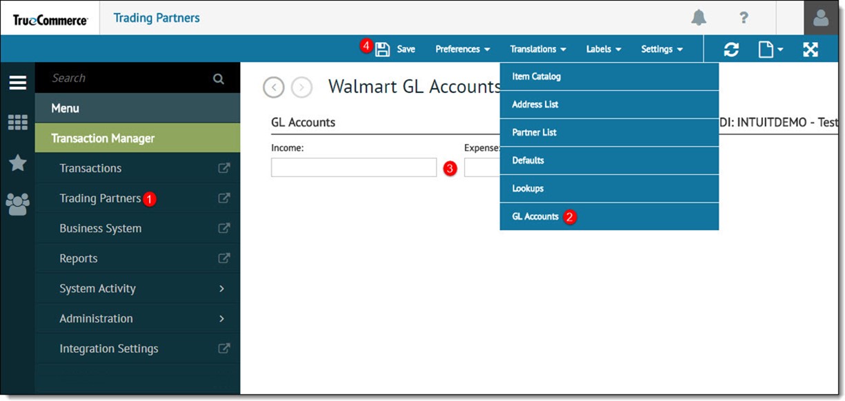 Income and Expenses Fields Trading Partner Level