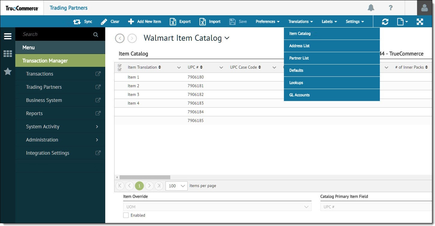 Synchronizing an Item Transaction List